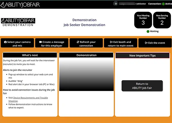 Job Seeker Demo - ABILITY Job Fair